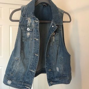 Guess | Jackets & Coats | Distressed Denim Jean Vest | Poshmark